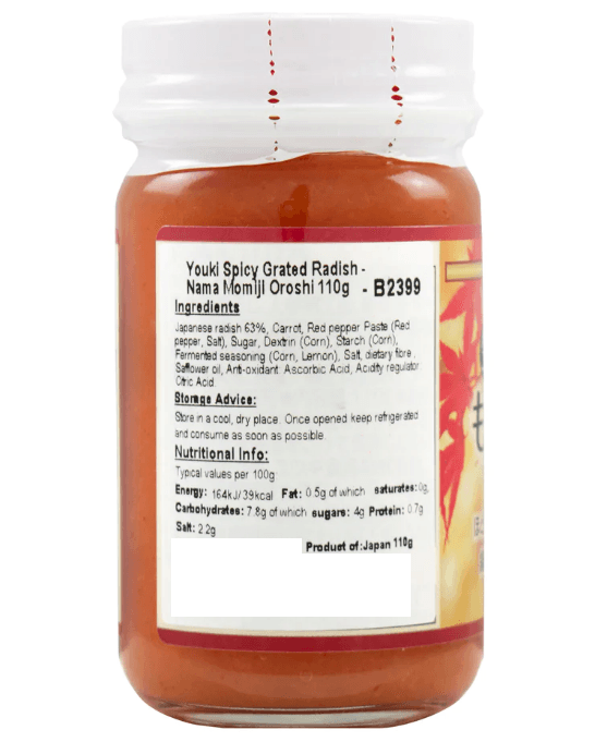 YOUKI Spicy Grated Radish Paste - Nama Momiji Oroshi with Radish ...