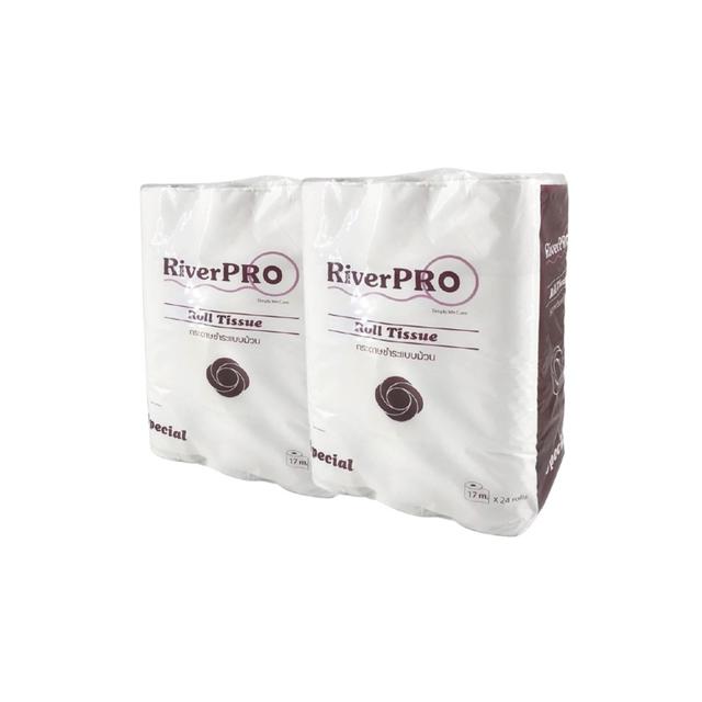 RiverPro กระดาษม้วนเล็ก กระดาษทิชชู่ม้วนเล็ก 17m. (24ม้วนx2แพ็ค ...